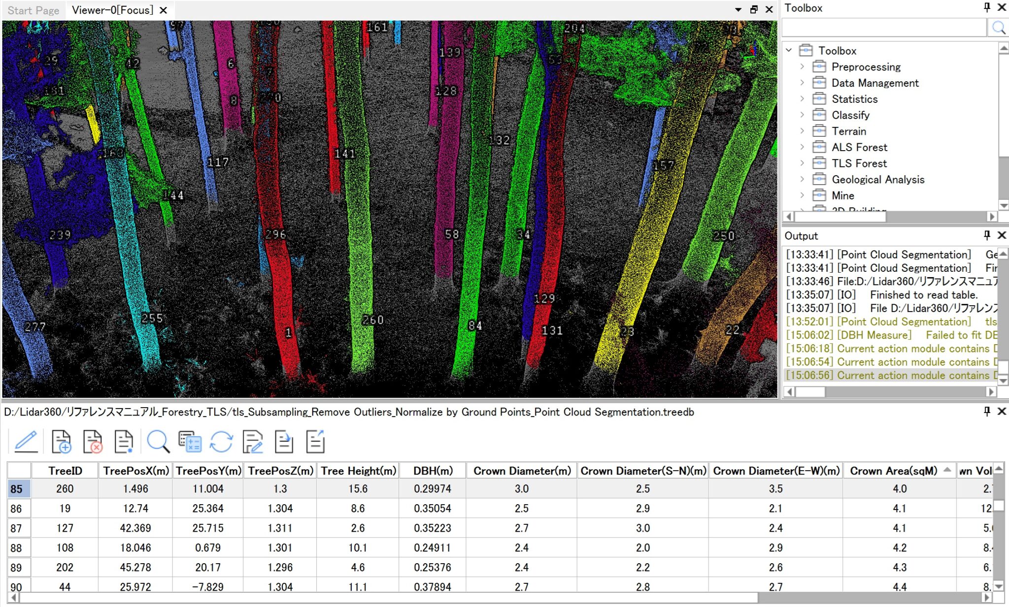 LiDAR360 リファレンスマニュアル（森林編）